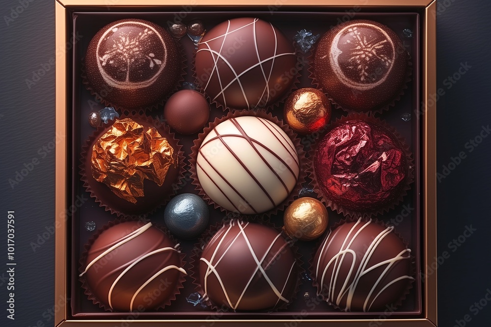 Beautiful chocolate balls in a luxurious and premium looking box Stock ...