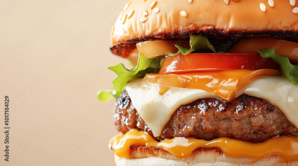 Savor the rich flavors of a double cheeseburger crowned with melted ...