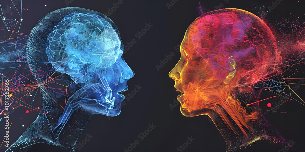 AI vs Human: Conceptual Art Illustrating Human and Machine Intelligence ...