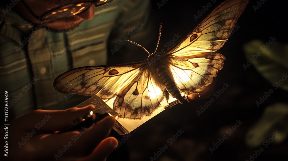 Anatomy of moth wing structure and antennae entomologist with field ...