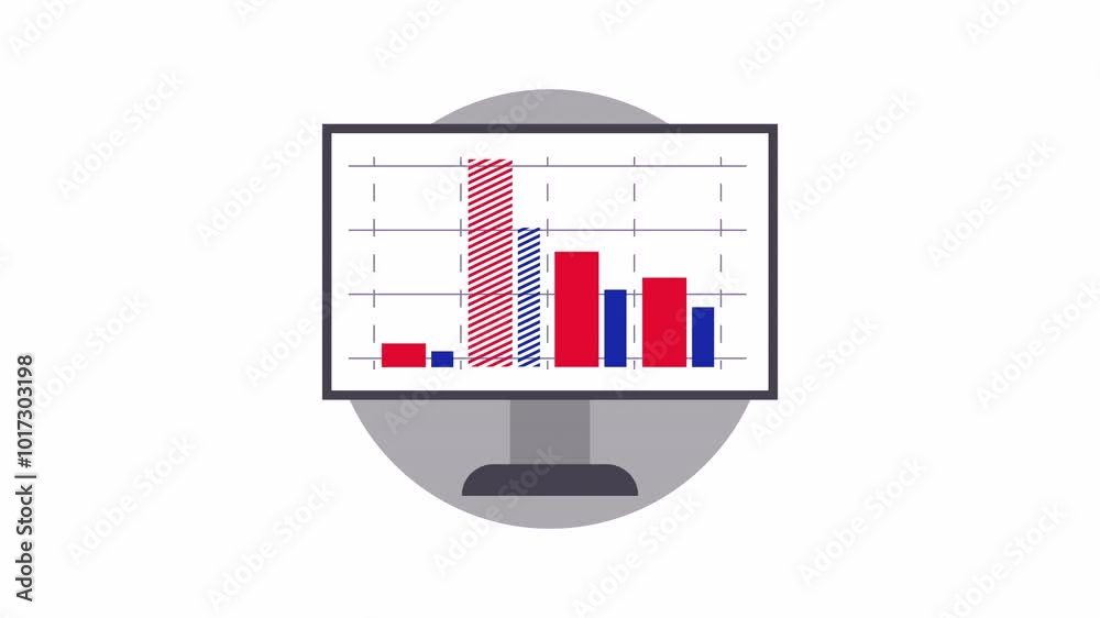 infographics elements bar graph with red and blue bars, suitable for ...