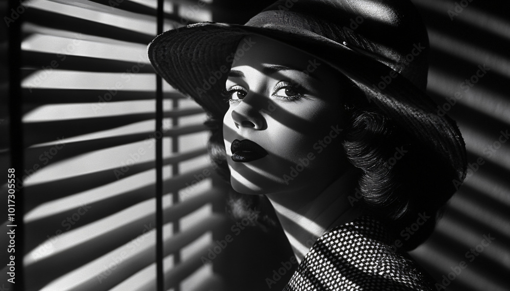 Use harsh, high-contrast black-and-white lighting to mimic the classic ...
