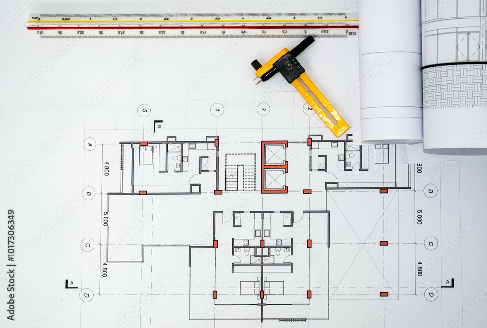 Construction and architectural drawings. Technical blueprints and ...