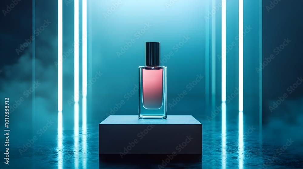 Holographic Perfume Tester Glowing Neon Scents in a Sleek Futuristic ...