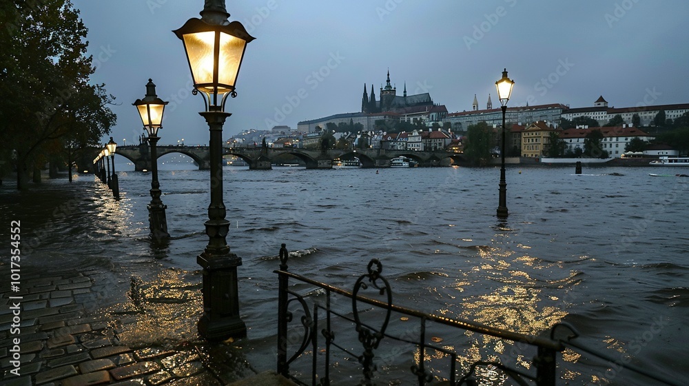 Photo & Art Print Prague's Vltava River Experiences High Water Levels ...