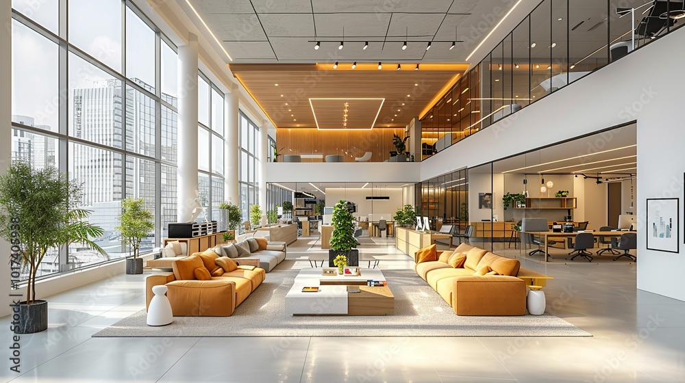 Open Office Concept: A spacious and modern office layout with ...