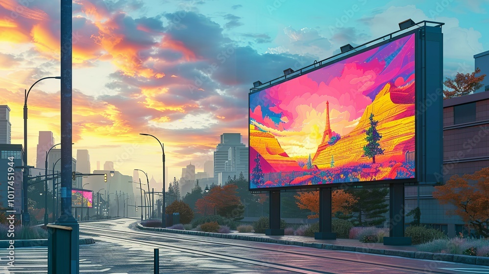 Digital billboard mockup featuring high-resolution, dynamic displays ...