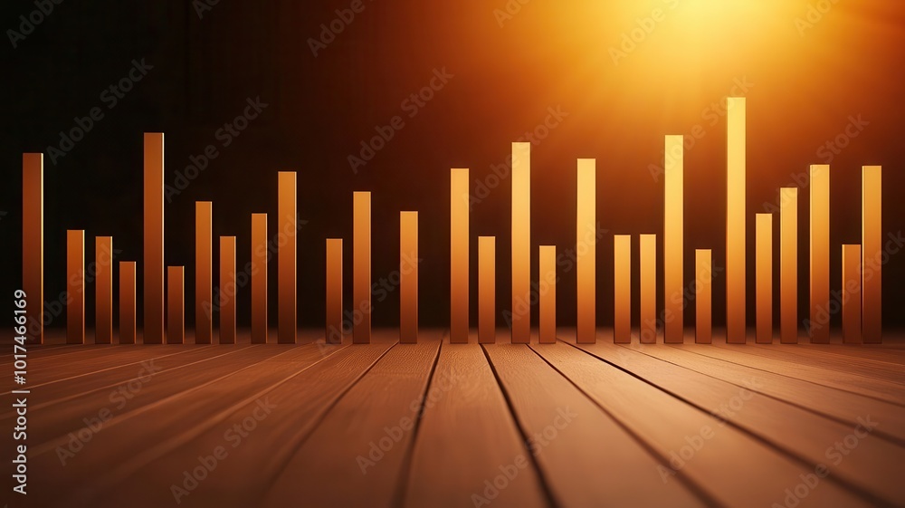 Stock price forecast presentation, featuring a line graph and bar chart ...
