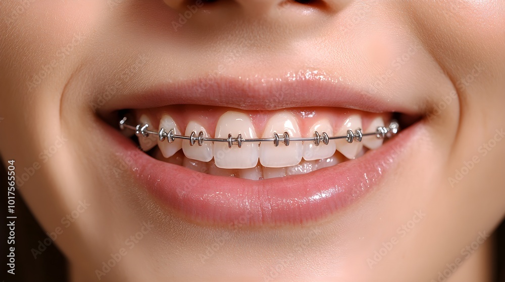 Visual journey of a patient with braces, from crooked and overlapping ...