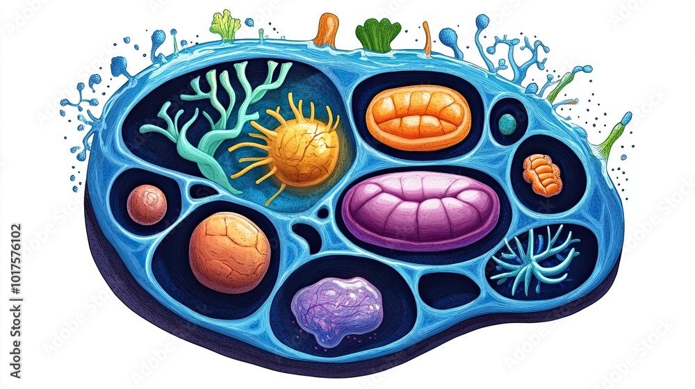 Plant Cell Diagram: Detailed diagram of a plant cell with labeled ...
