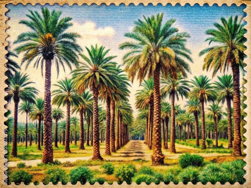 Date Palm Trees on Iraqi Postage Stamp - A Symbol of Nature and ...