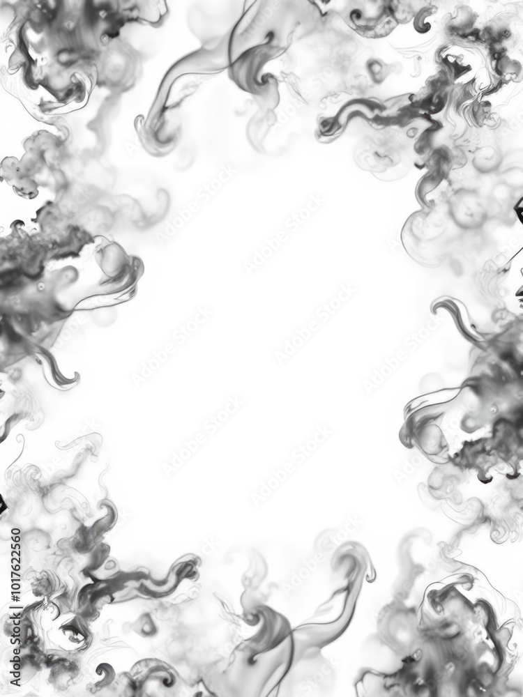 Smoke frame border design isolated on white background smoke texture ...