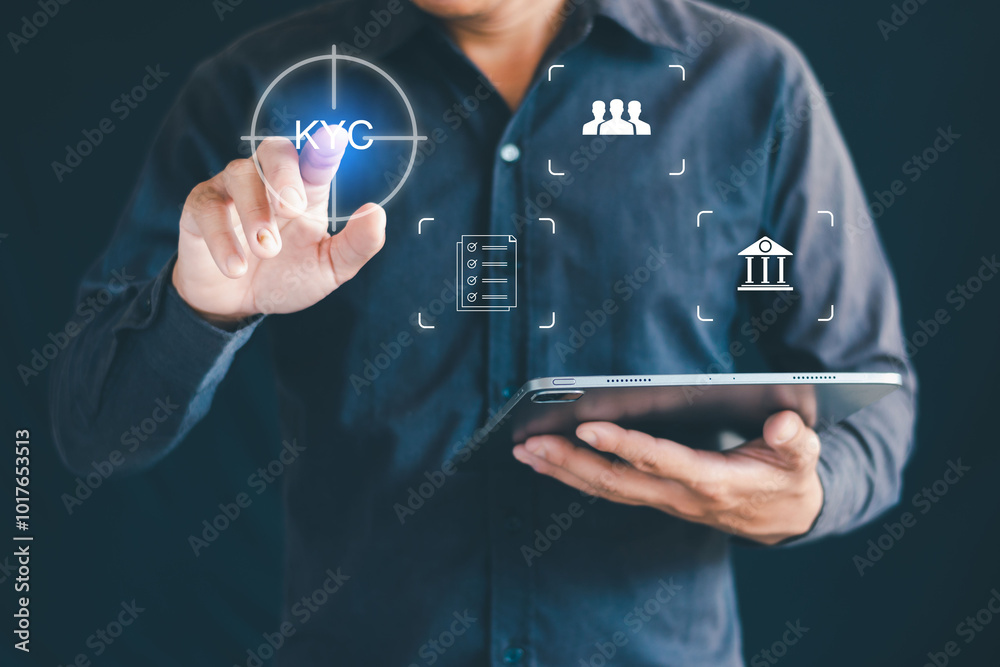 KYC Verification, Digital Screen Security Interface, E-KYC Verification ...