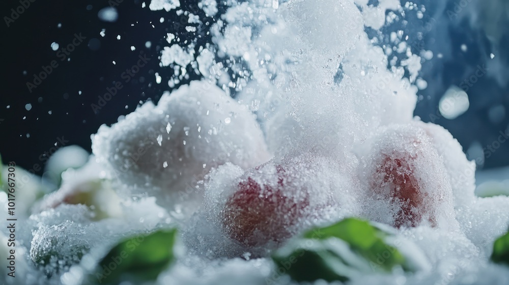 Falling frozen foods with ice effect A creative niche within frozen ...
