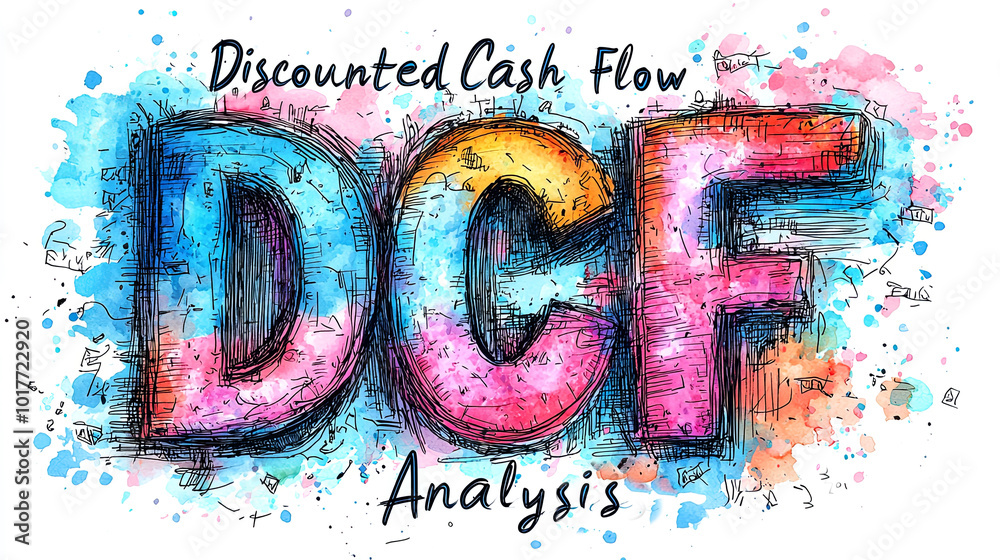 Esoteric and colorful visual representation of 'Discounted Cash Flow ...
