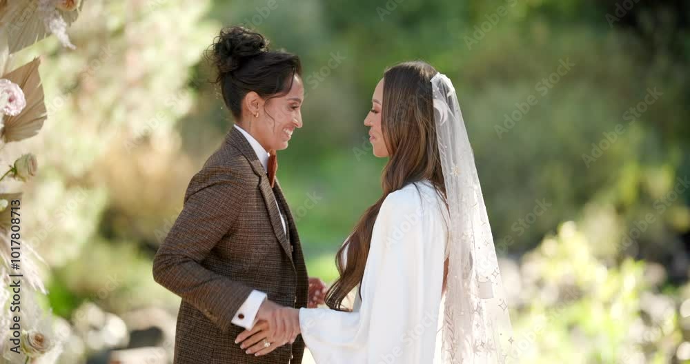 LGBT wedding. First married kiss of profoundly beautiful moment ...