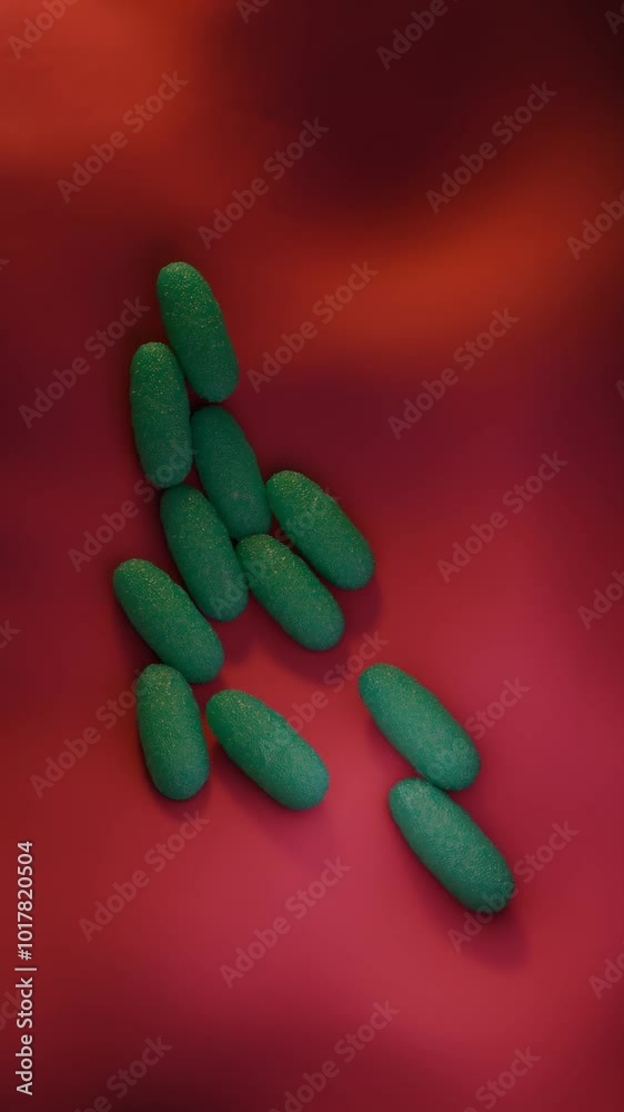 Salmonella enterica typhimurium bacteria. This flagellated Gram ...