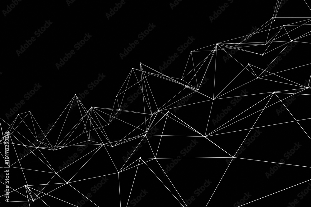 Futuristic background featuring a network of interconnected lines and polygons, forming a ...