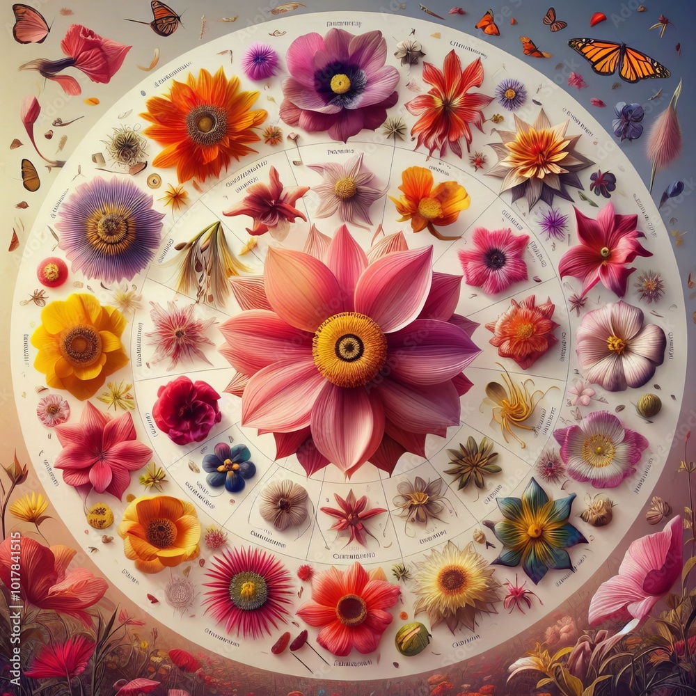 Flower Types Explore a wide range of flowers from common to exot Stock Photo | Adobe Stock