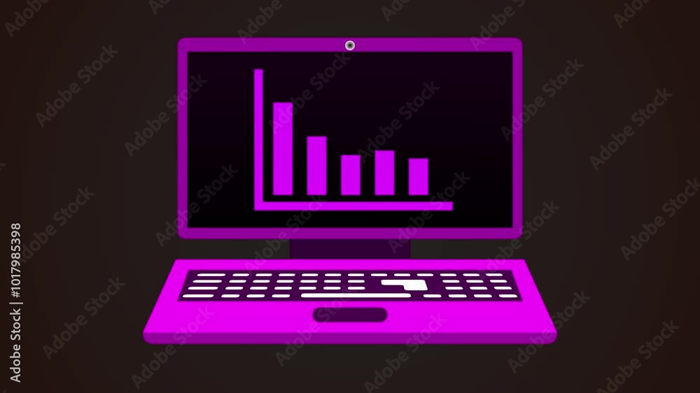 Dynamic Laptop Displaying Business Chart Animation – Captivating Visual ...
