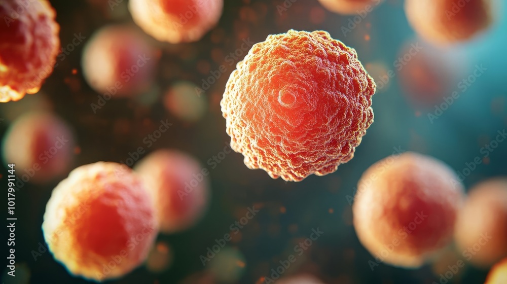 Bacterial spores spreading in dirty environments, microscopic view, 3D ...