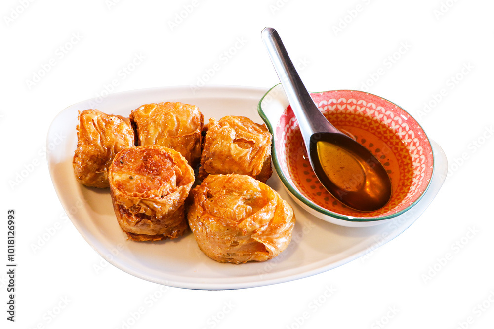 Hoi jo crab rolls or crab jujube places With delicious plum sauce and ...