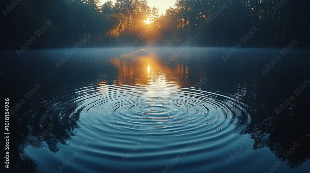 A peaceful lake where the reflections in the water depict a person's ...