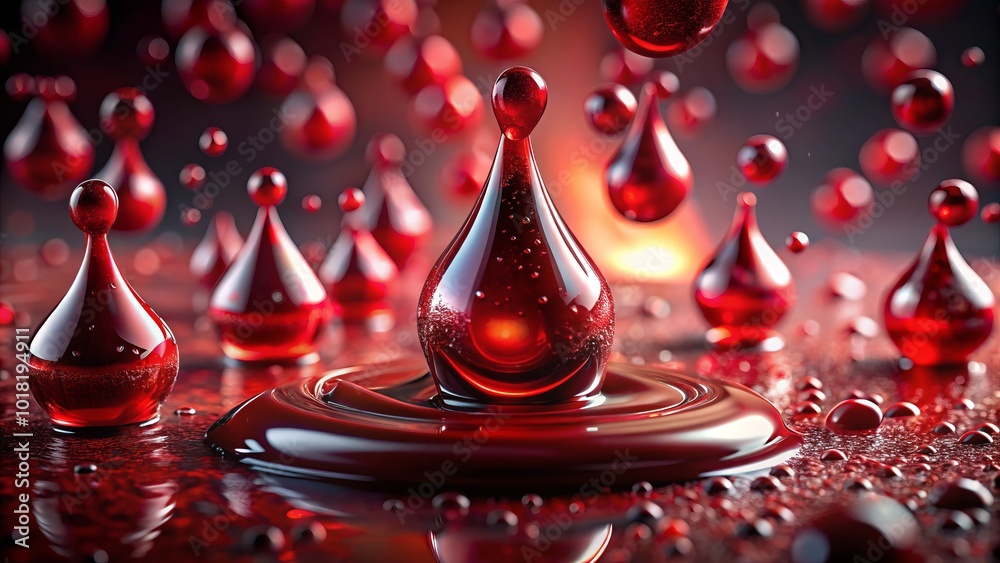 Isolated drops of blood on a clear background, perfect for medical ...
