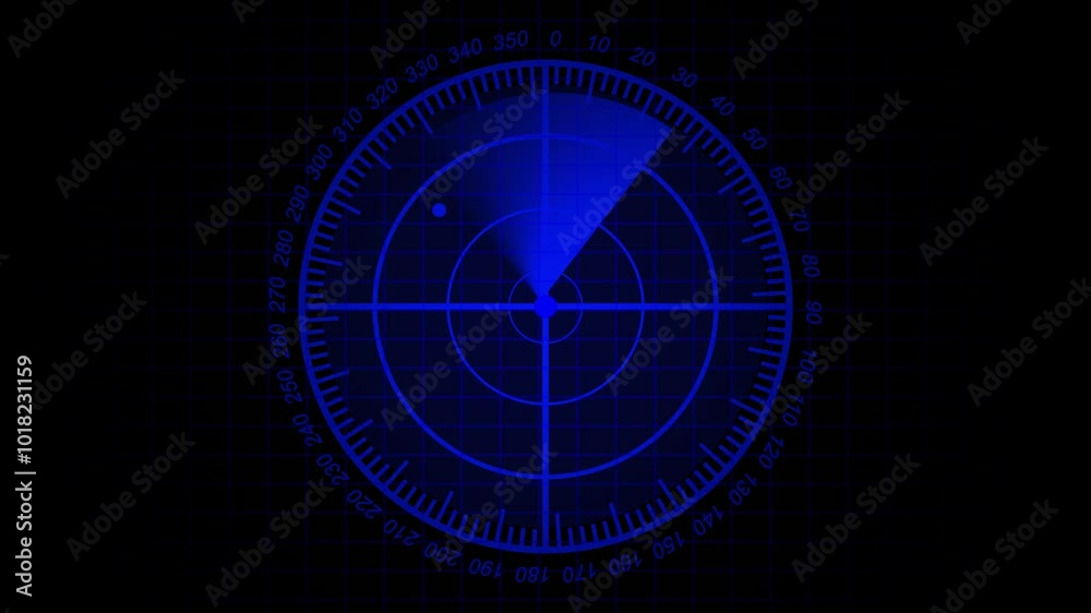 4k animation of green hud radar with world map and targets. Futuristic ...