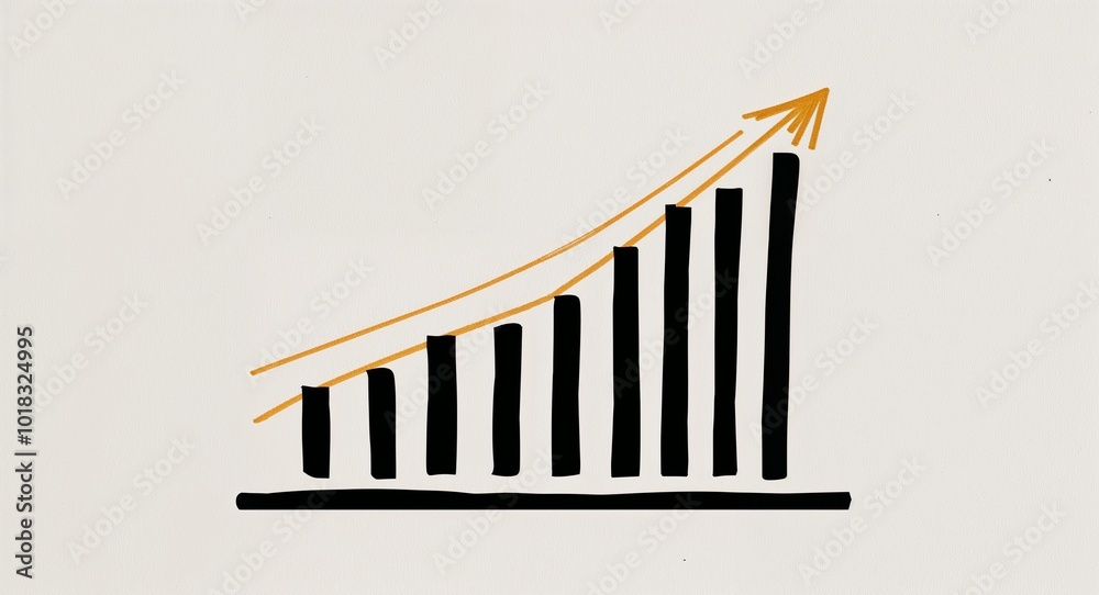 Hand drawing clipart of a chart with data points on plain white ...