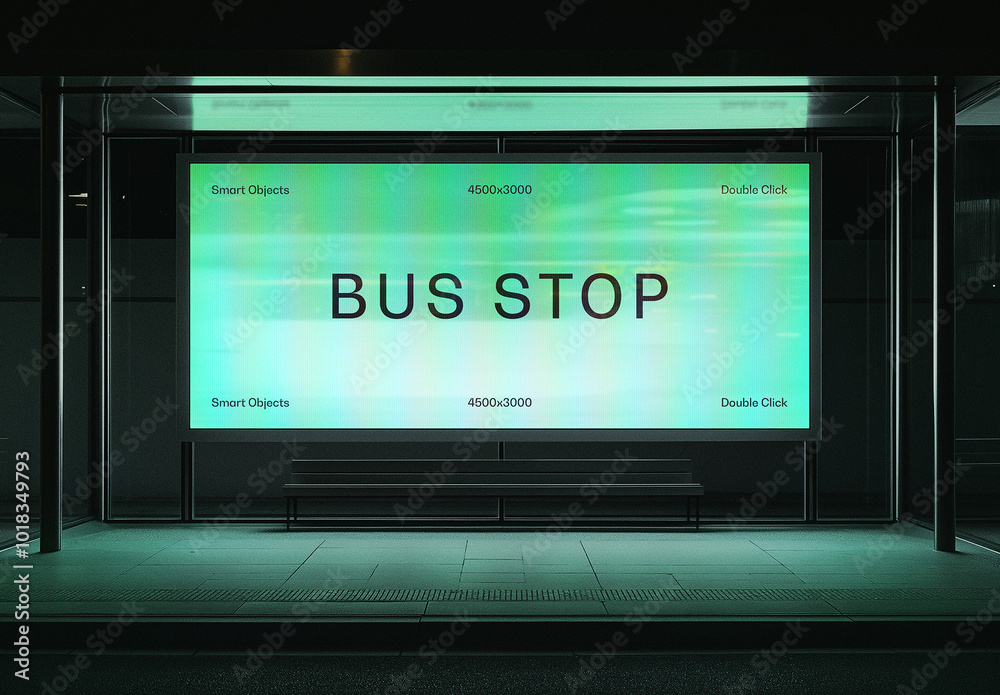Bus Stop Screen Mockup With Generative AI Stock Template | Adobe Stock