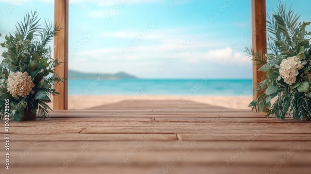 Simple and Elegant Beach Wedding Ceremony Setup with Stunning Ocean ...