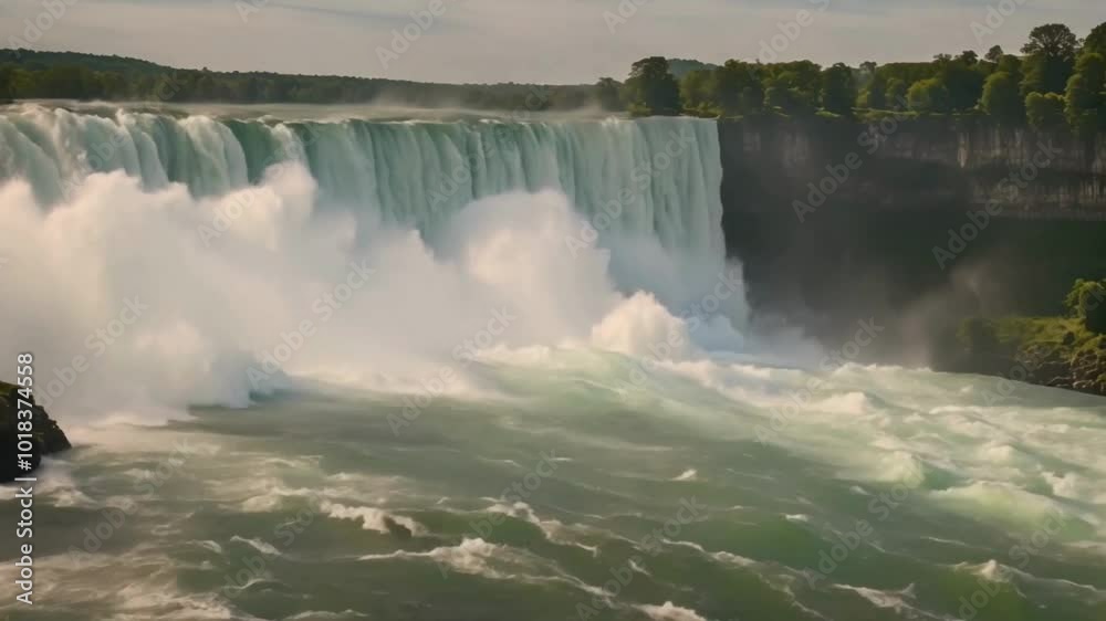 Water flow of the famous Niagara Falls. most famous waterfalls Stock ...