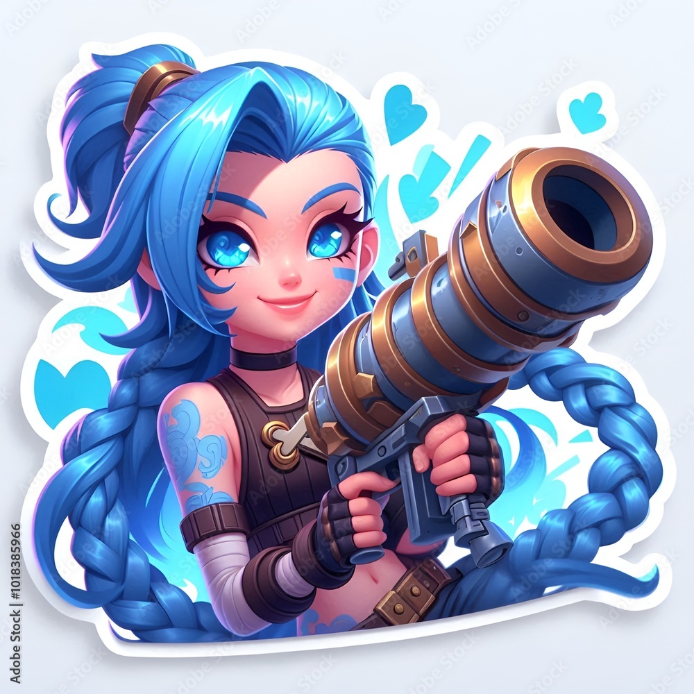 Explosions and Adventure: Jinx from League of Legends in Vibrant Style ...
