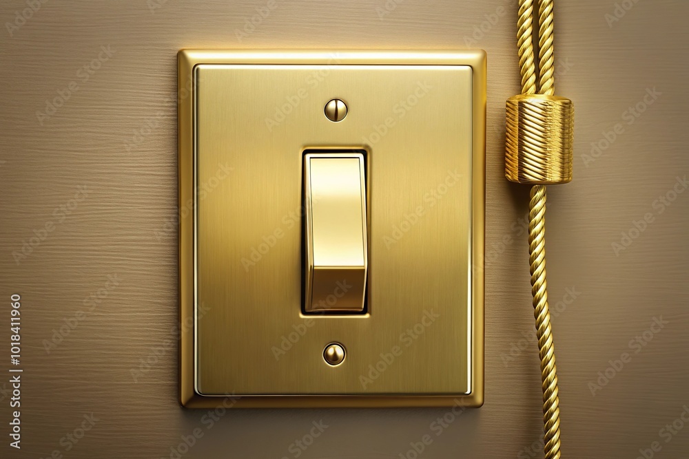 Golden light switch on and off positions on golden cord, easy to ...