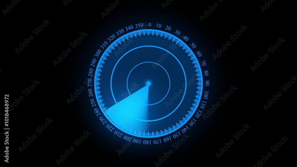 Radar HUD Screen Animation 4K. Digital radar screen infographic HUD ...