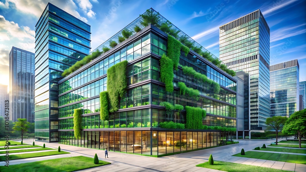 Edificio Ecológico con Jardines Verticales en un Entorno Urbano ...