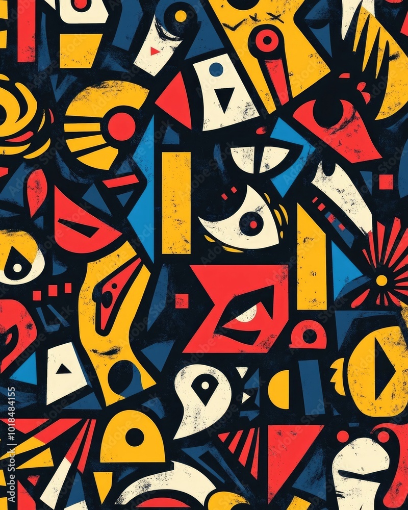 Visually striking abstract geometric pattern featuring a blend of ...