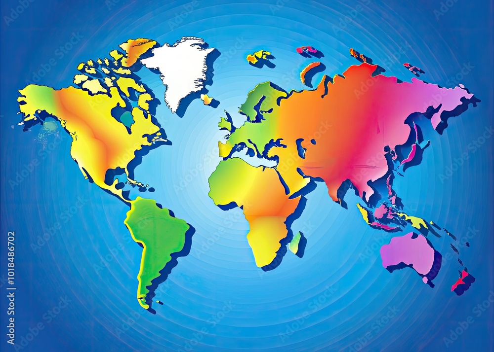 An easy-to-use world map with clear borders, catering to educational ...