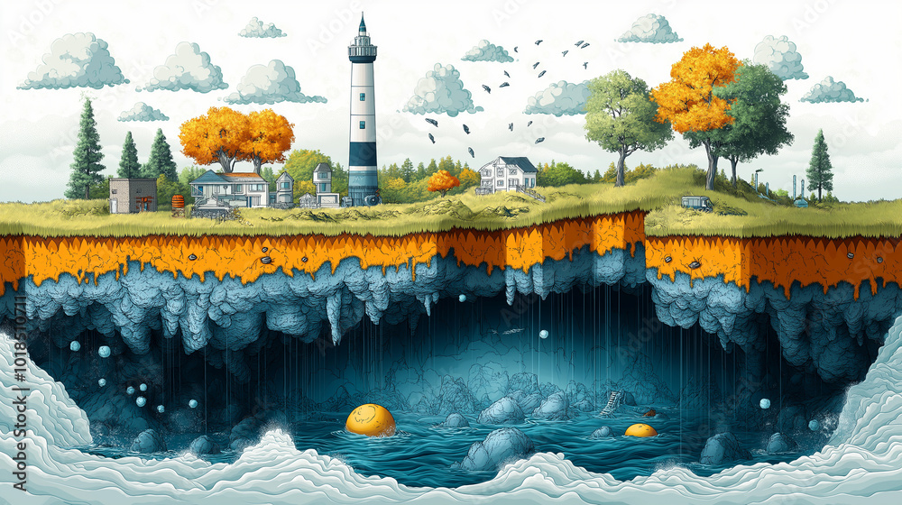 Detailed vector cartoon style infographic illustration showing the ...