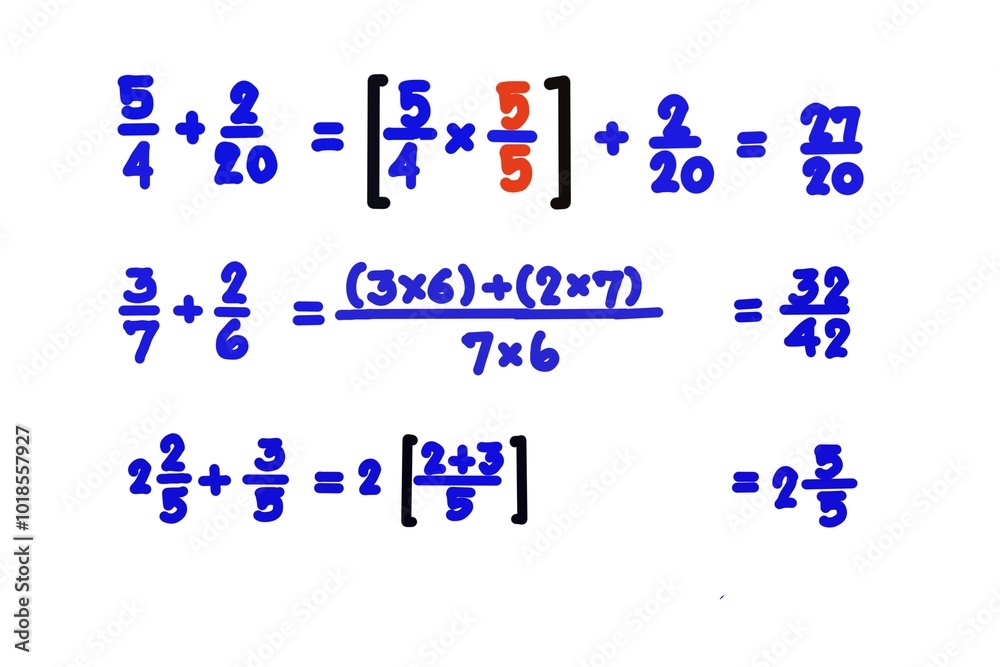 Handwritten font of Mathematical calculation to demonstrate how to ...