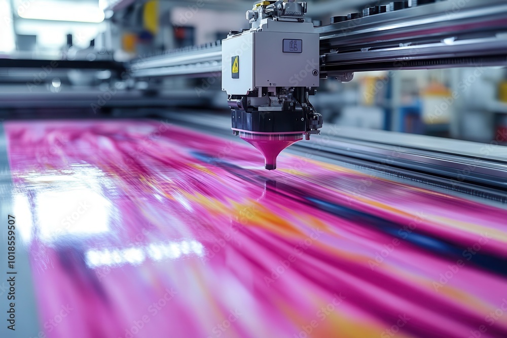 largescale digital printer in action vibrant inks printing process ...