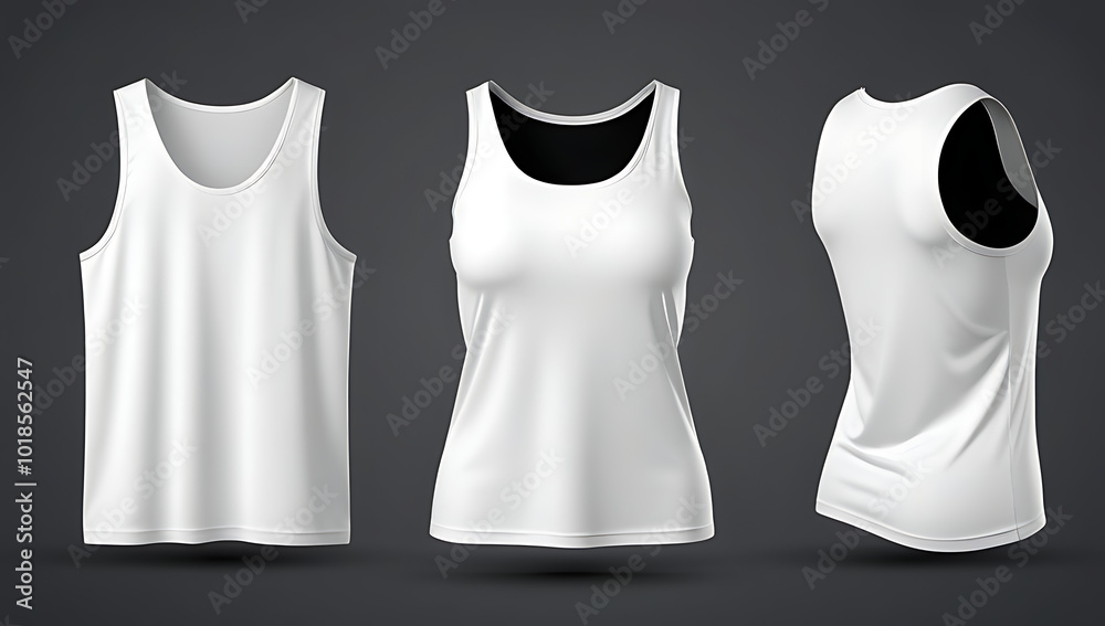 minimalist white tank top template presented clean gray vector format ...