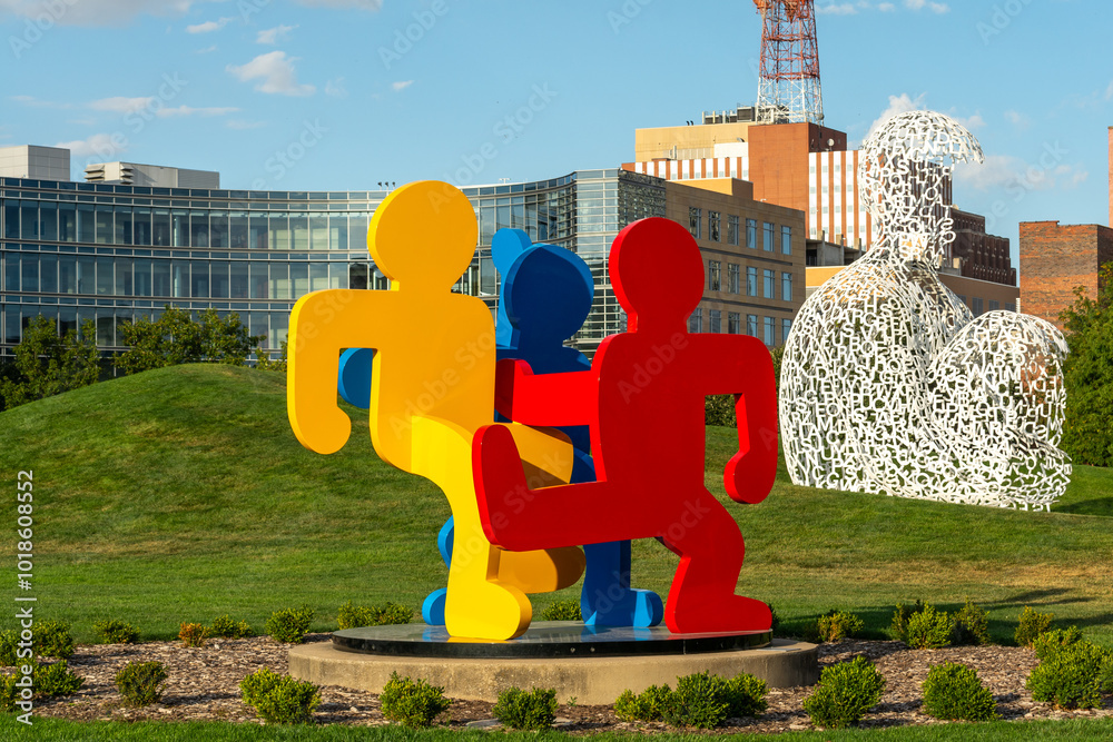 Des Moines, Iowa, USA - September 16th 2024 - Keith Haring sculpture ...