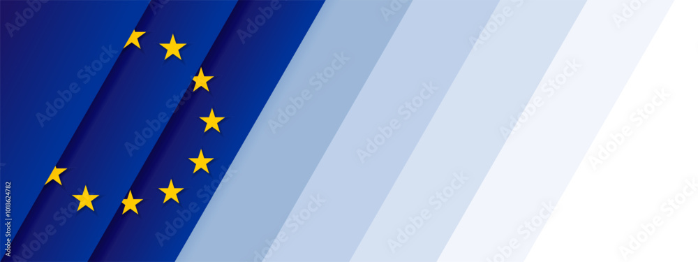 EU Europe Union flag white background, banner, wallpaper for text ...