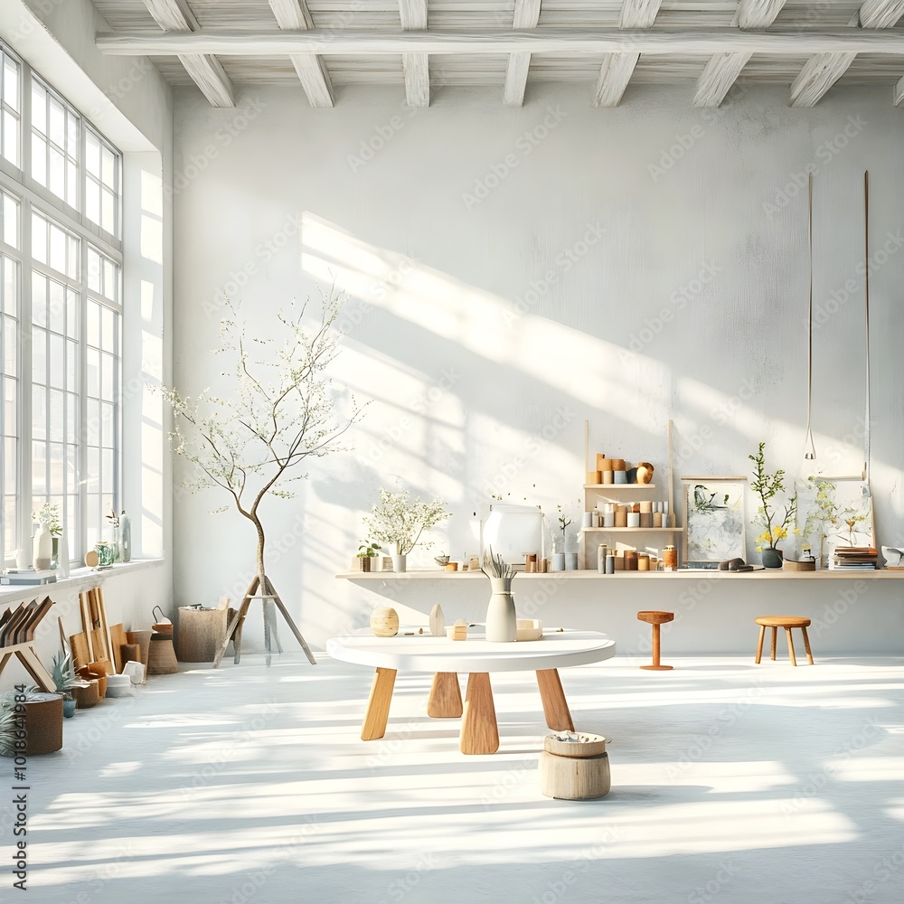 Enchanting 3D studio environment rich in chromatic diversity featuring ...