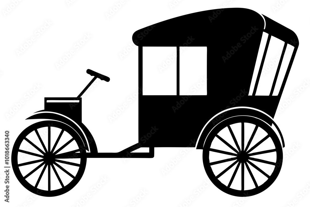Indian Rickshaw Silhouette Vector Illustration of a Traditional ...