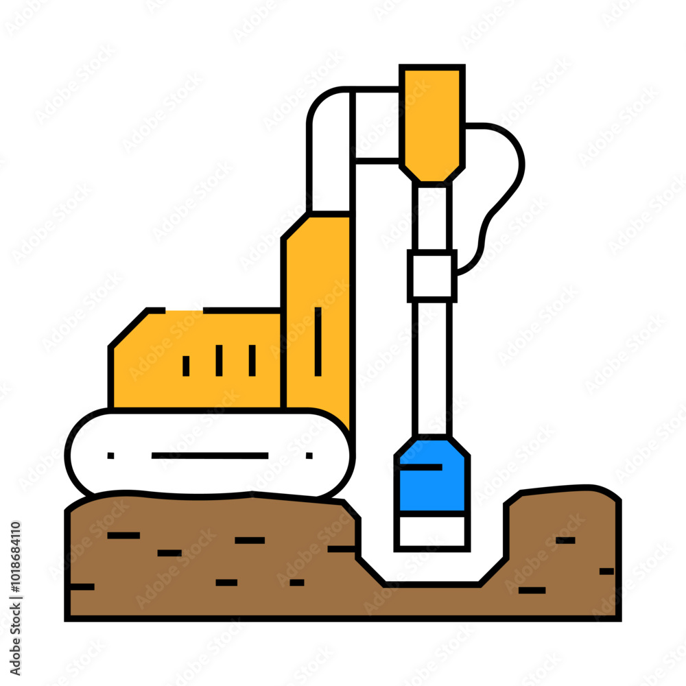 geotechnical study mining line icon vector. geotechnical study mining ...