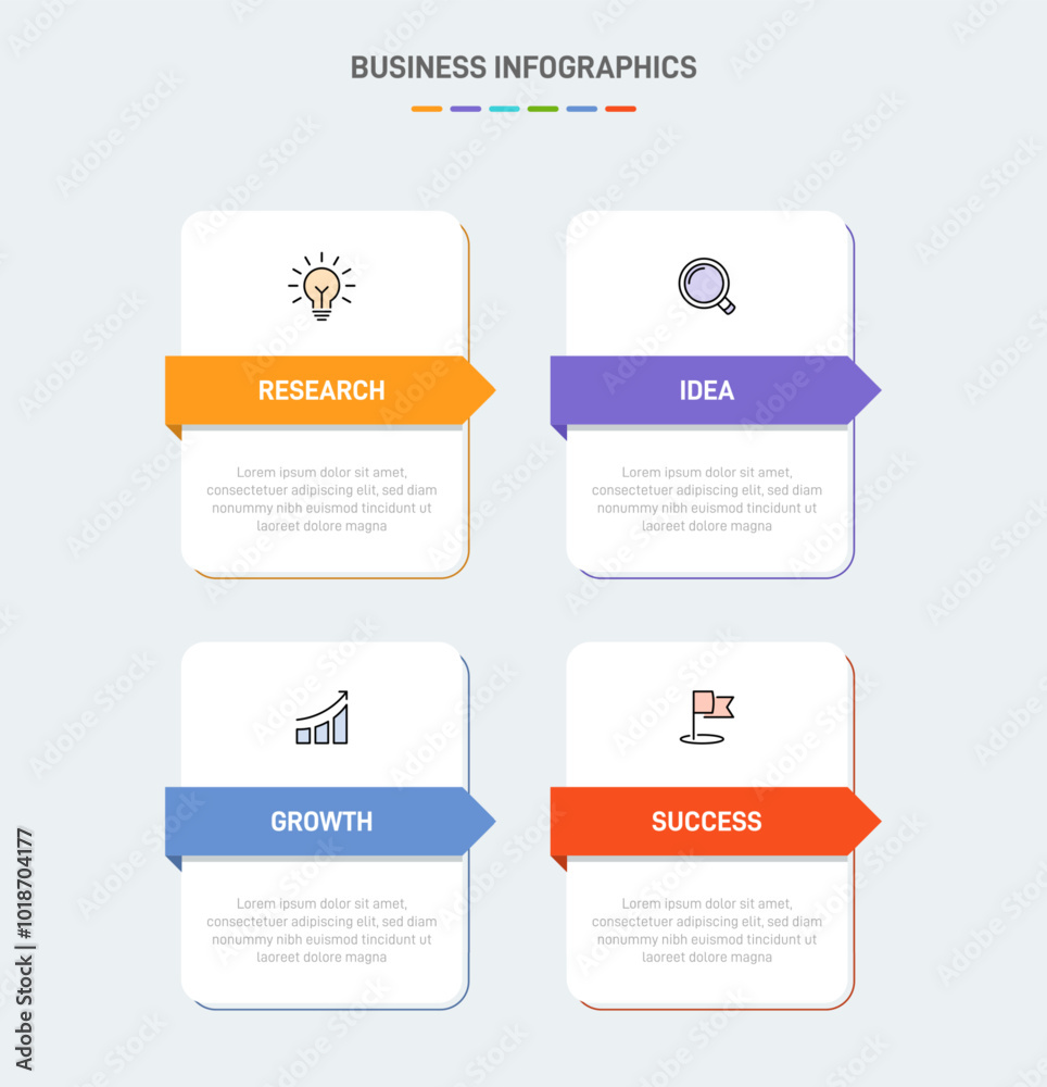 4 clean infographic design shaped elements template, symbolizing the ...