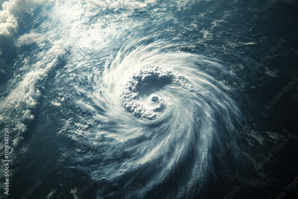 Cyclone Trouble: A Powerful Tropical Storm Brewing Over the Ocean Stock ...